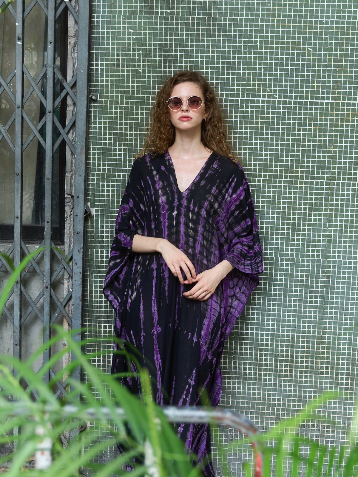Zen - Tie Dye Kaftan Dress - Oversized caftan - Purple Tie dye Maxi ...