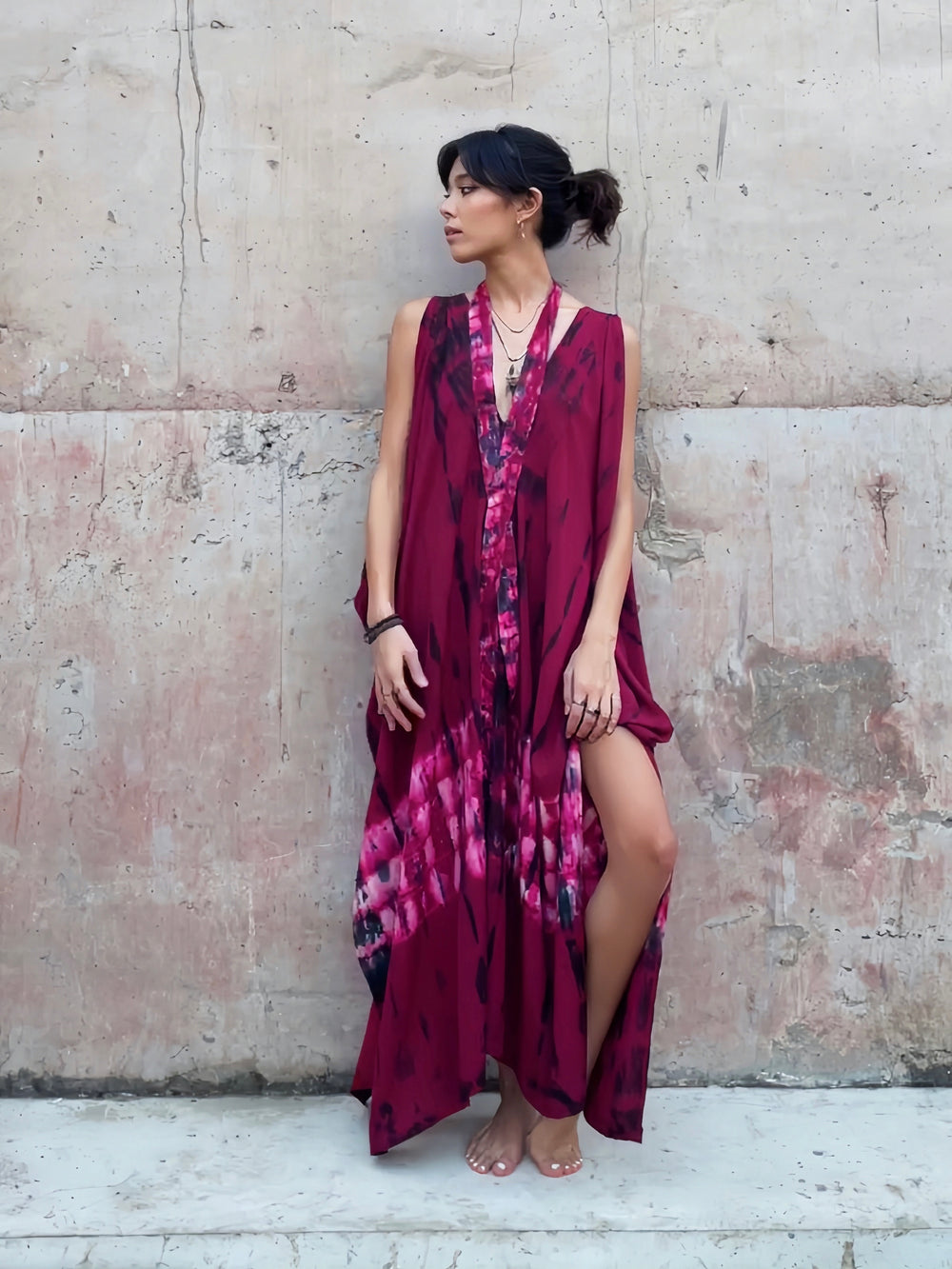 Fara Tie Dye Kaftan Maxi Dress - Sustainable Dress | Coco De Chom