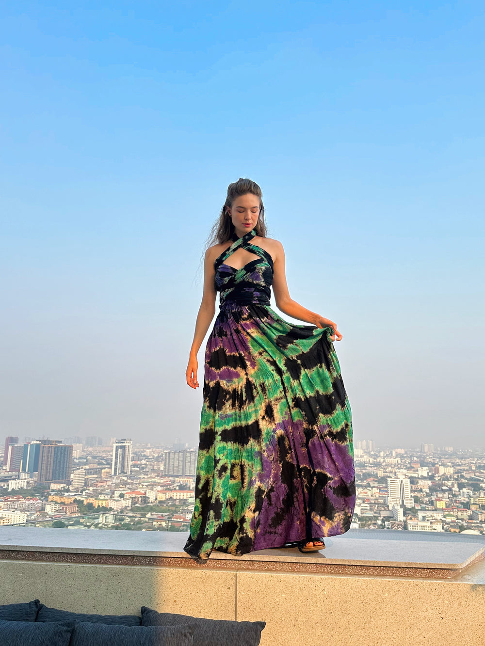 Butterfly Infinity Maxi Dress | Tie die Infinity Dress | Open back ...