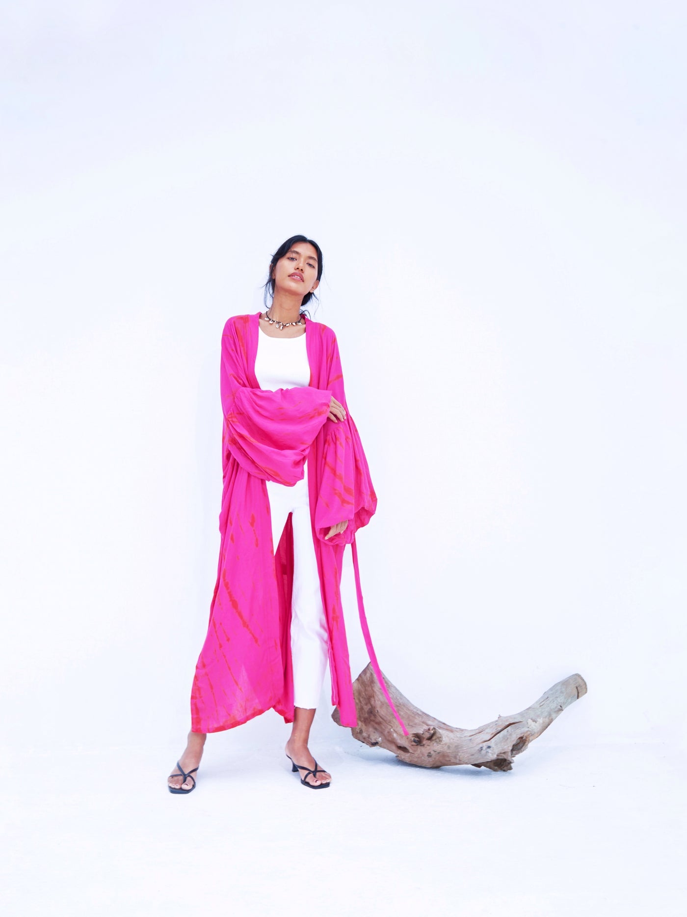 Miko - Fuchsia Kimono Robe & Jacket - Long Kimono Robe | Coco De Chom